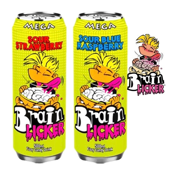 Mega Brain Licker Fizzy Candy Drink Can 500ml – The Original Lolly Store