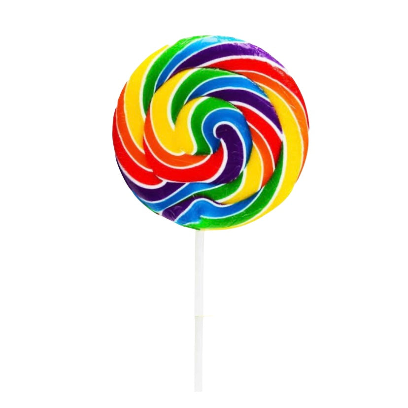 Rainbow Swirly Lollipop 85g – The Original Lolly Store